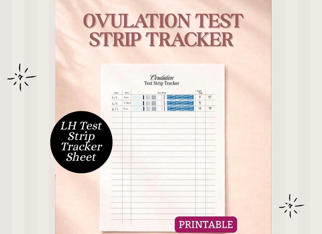 Printable Ovulation Test Strip Tracker | LH Test Strip Sheet ...