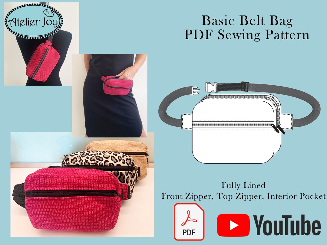 Small Belt Bag PDF Sewing Pattern Classic Fanny Pack Bumbag Pattern ...