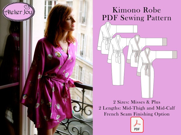 PDF Robe Pattern Instant Download Intermediate Sewing Printable Capsule ...