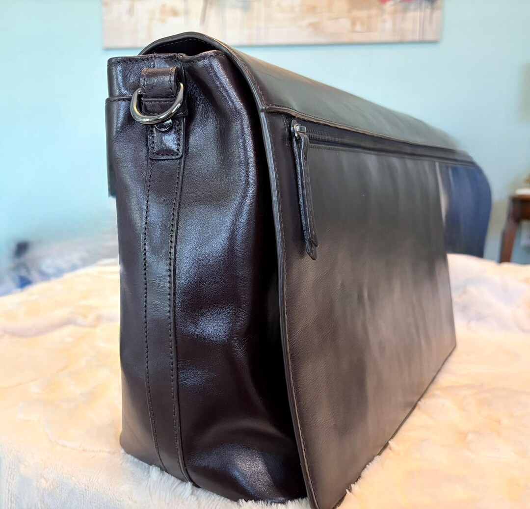 Brahmin Smooth Chocolate Messenger / Laptop Bag – New, Never Used ...