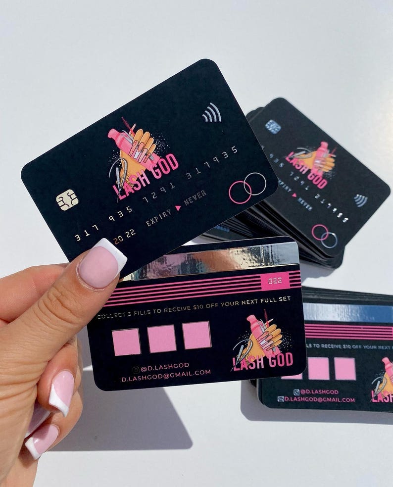 Cartes de visite ou cartes de fidélité personnalisées en feuille d'or ...