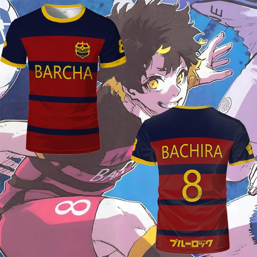 Blue Lock FC Barcha Jersey: Anime Cosplay, Summer Sports Tee - Etsy