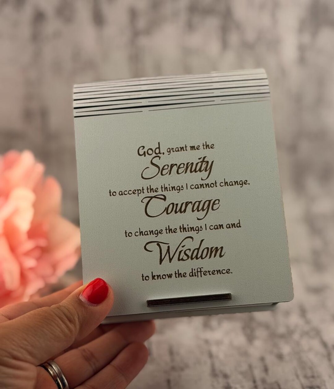 Serenity Prayer Wood Box - White - Etsy