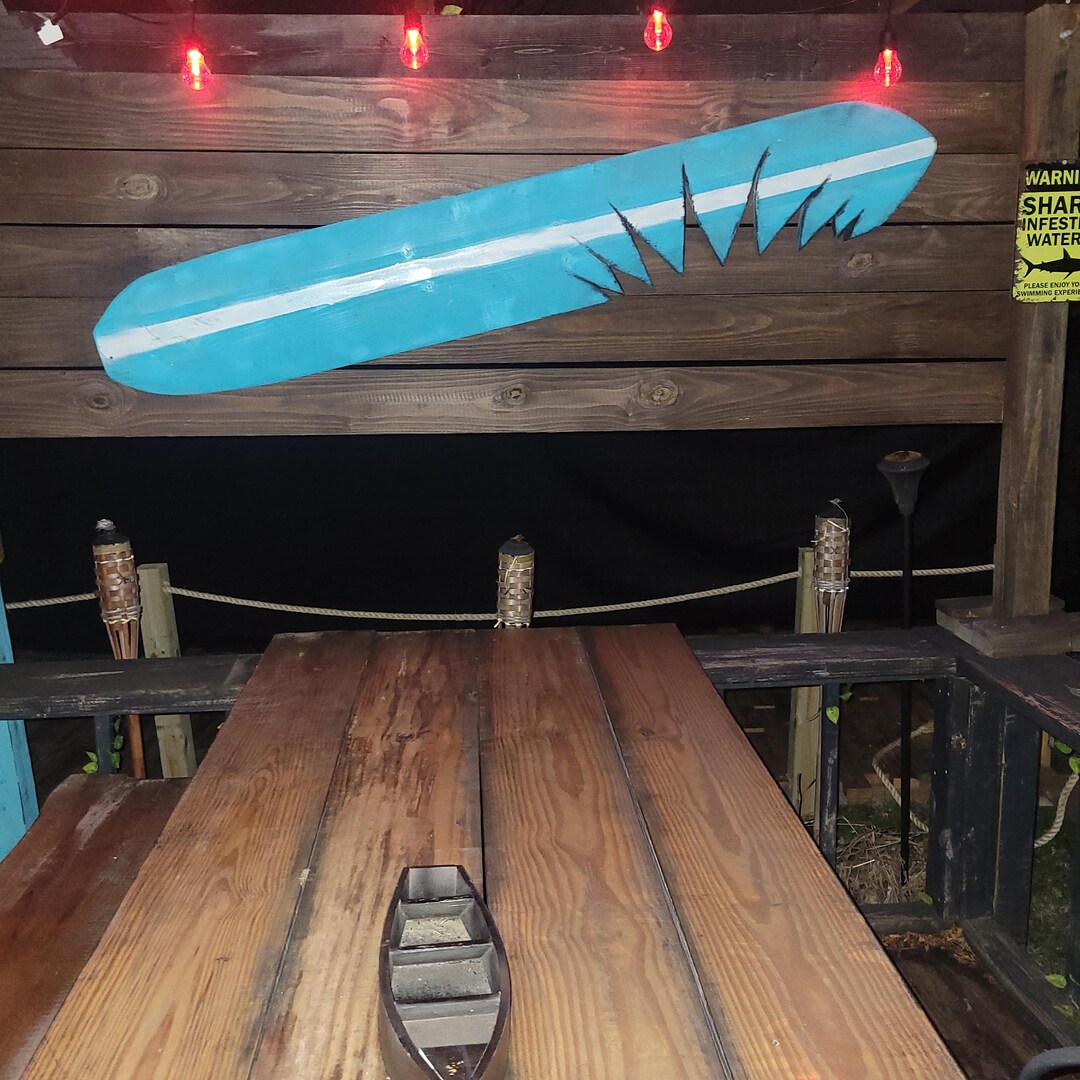 Surfboard Shark Bite Decoration - Etsy