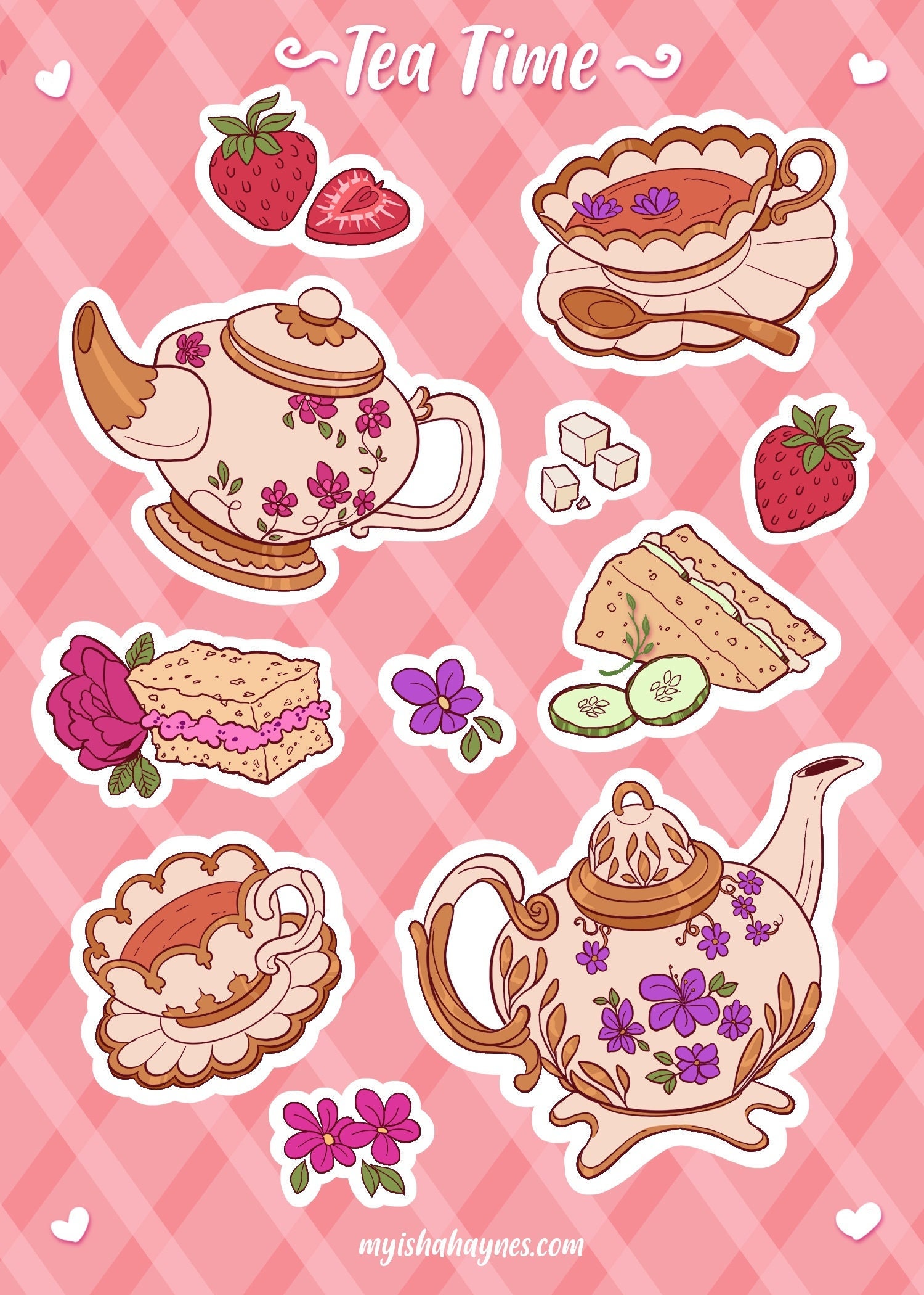 Tea Time Sticker Sheet - Etsy