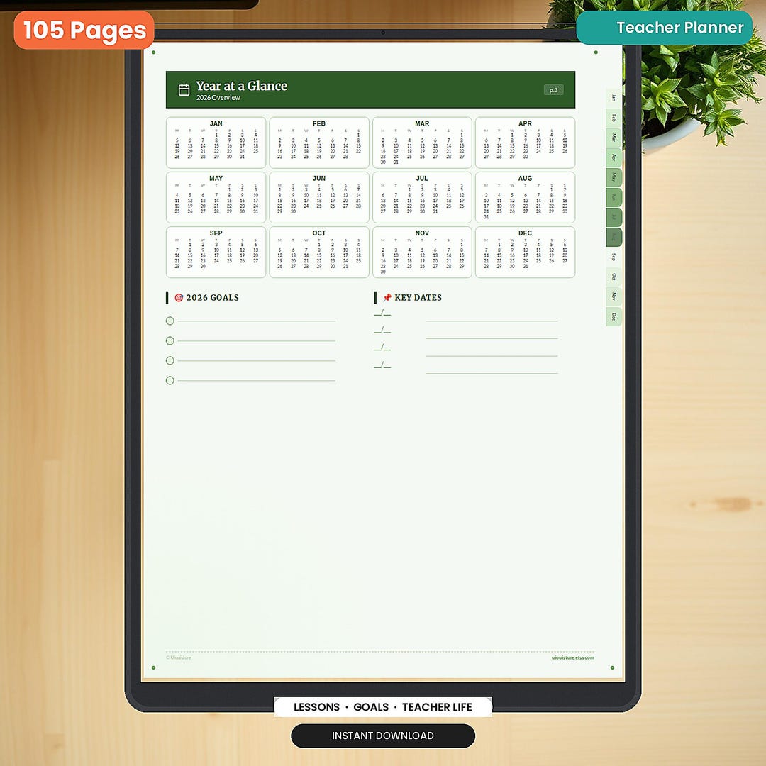 Teacher Planner Printable, Nature Inspired Organization (digital ...