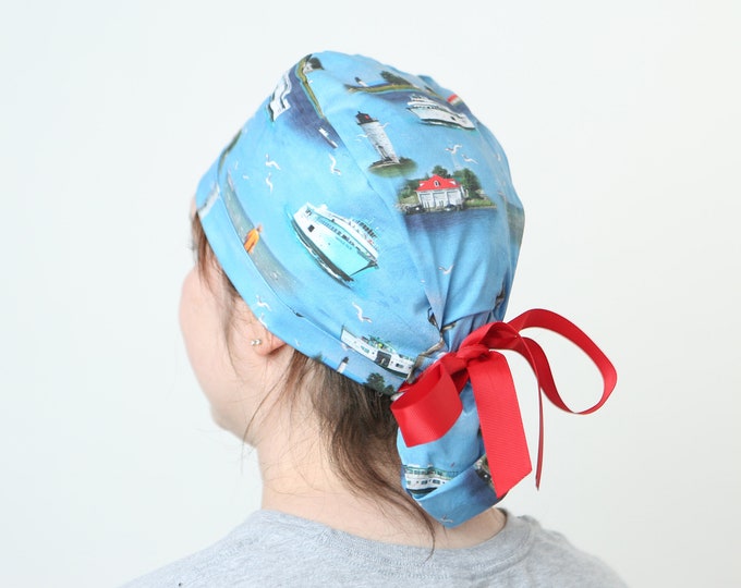 Ferry Boat Scrub Caps, Unisex Scrub Hat for Nurses and Doctors, Medical ...