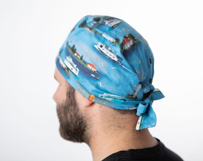 Ferry Boat Scrub Caps, Unisex Scrub Hat for Nurses and Doctors, Medical ...