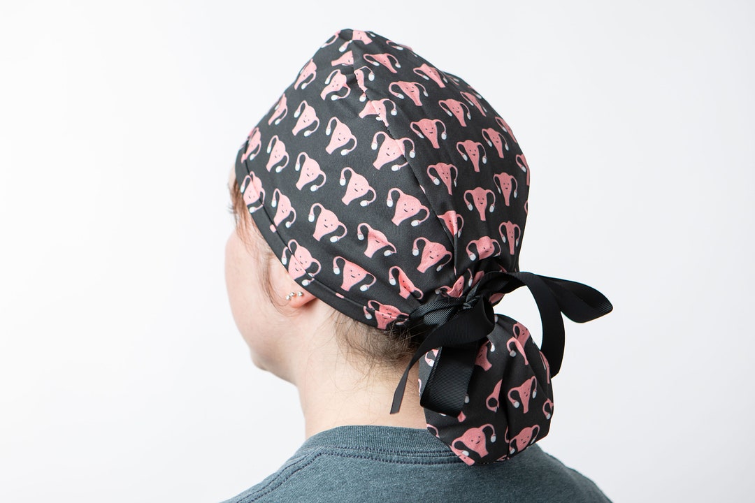 Uterus Surgical Hat, Ponytailed Scrub Cap Nurse Gift Ideas, Long Hair ...