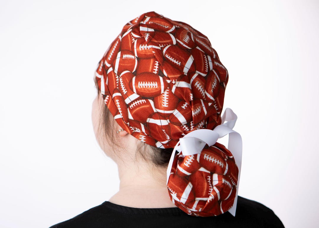 Football Scrub Cap, Ponytailed Surgical Hat - Etsy