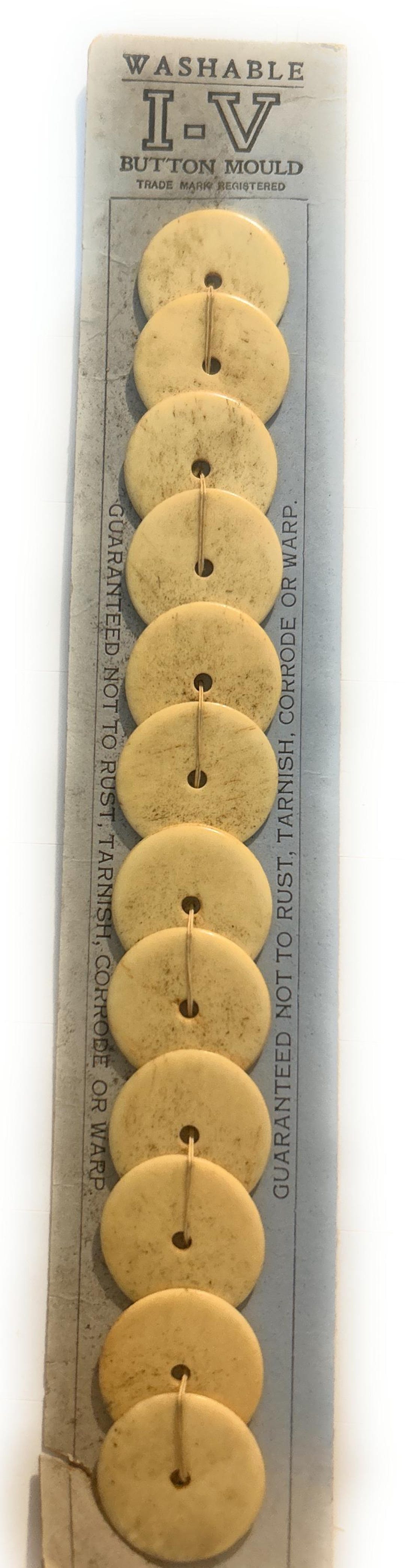 12 Pcs I-V Button Mould 1 Inch -bone -vintage for Making Deaths Head ...