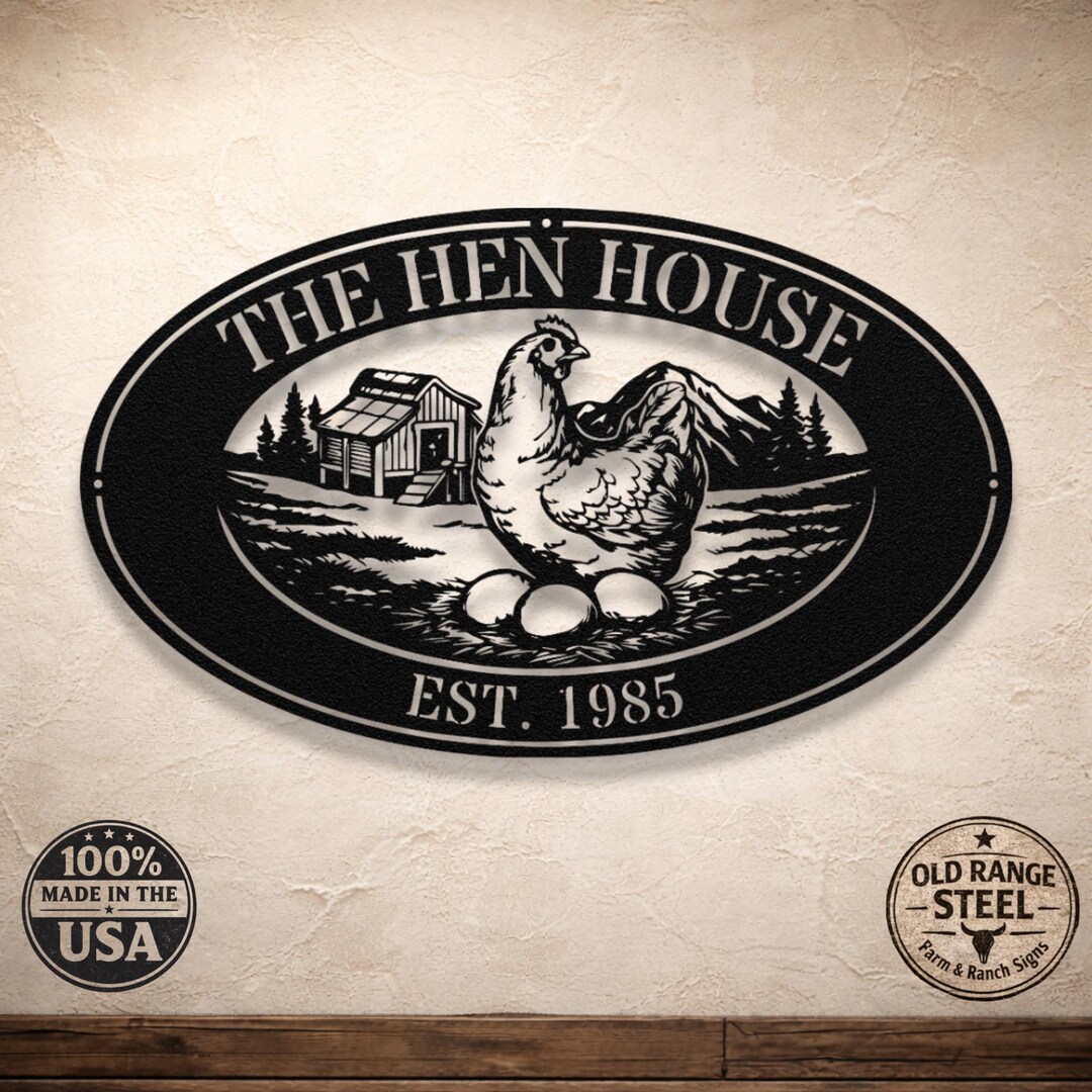 Custom Hen House Sign Metal – Personalized Chicken Coop Sign | Custom ...
