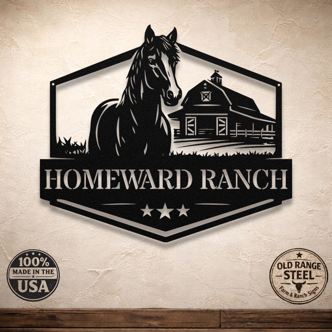 Custom Ranch Sign Metal – Personalized Horse Ranch Sign | Custom Steel ...