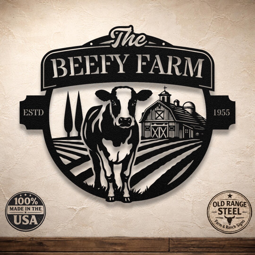 Custom Beef Farm Metal Sign – Personalized Cattle Farm Sign | Custom ...