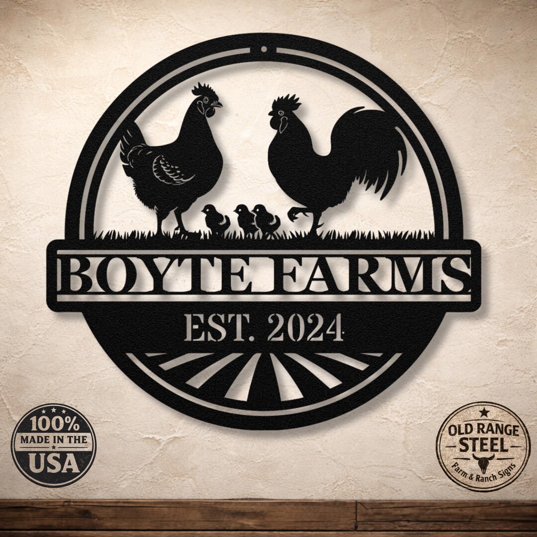 Custom Farm Sign Metal – Personalized Chicken Farm Sign | Poultry Farm ...