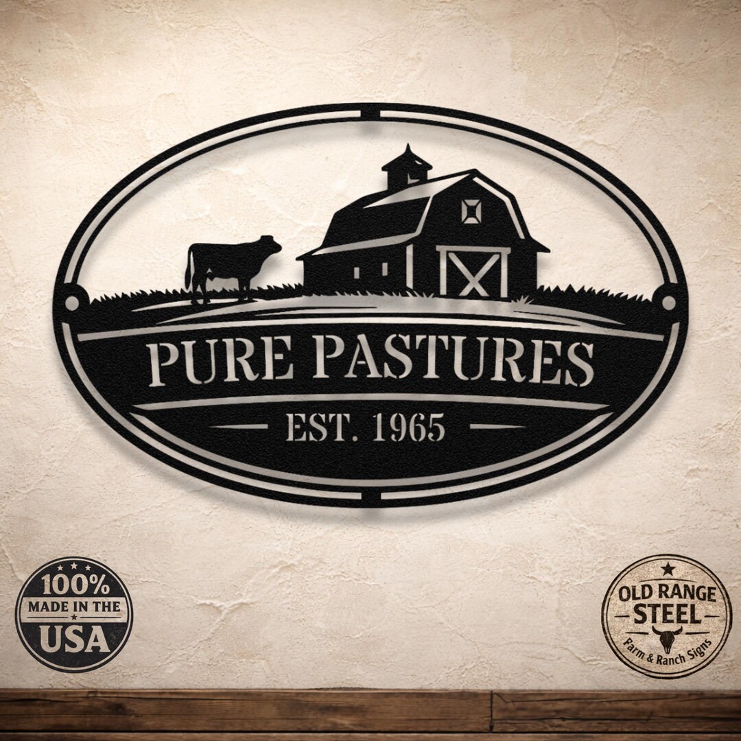 Custom Farm Sign Metal – Personalized Pasture Farm Sign | Custom Steel ...