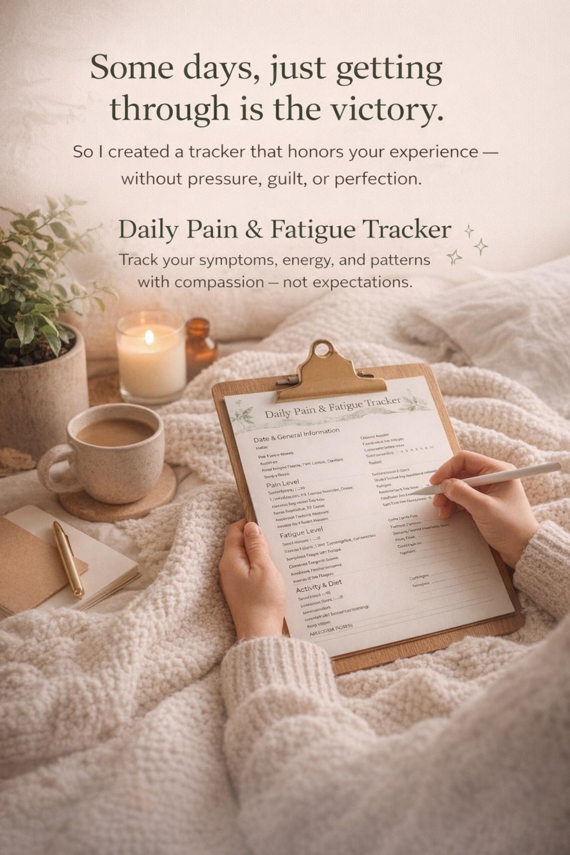 Fibromyalgia Pain Tracker Printable | Daily Chronic Pain Log | Fatigue ...