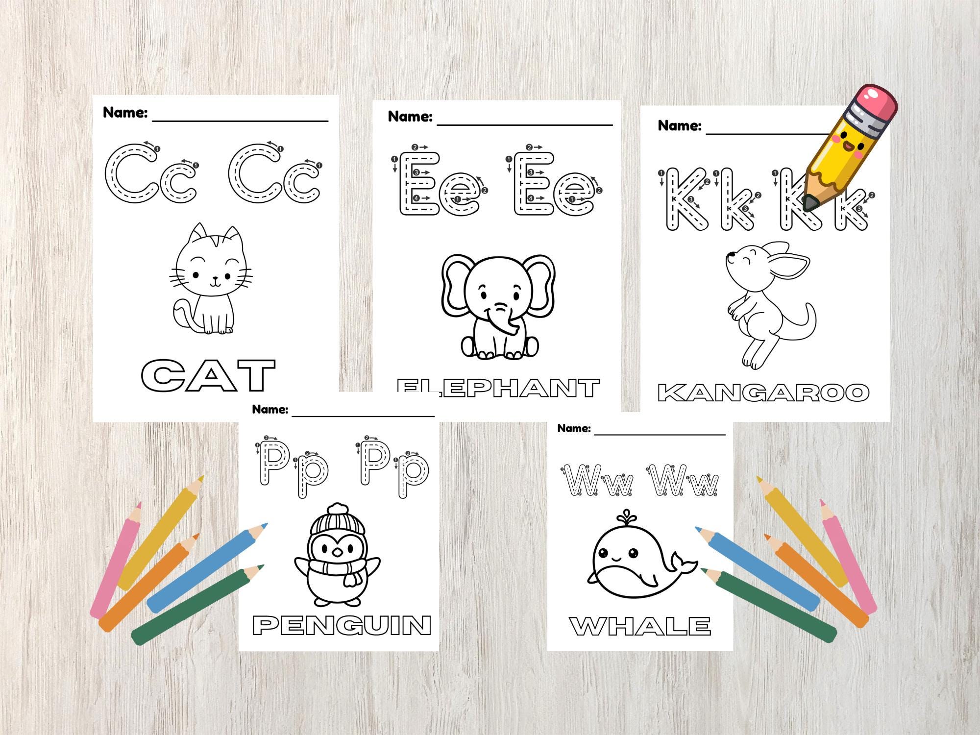 Animal Alphabet Tracing Worksheets A–Z | Preschool & Kindergarten ...