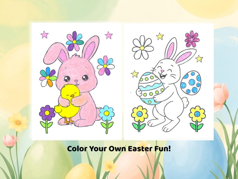 Cute Easter Bunny Coloring Book for Kids | Printable Easter Coloring ...