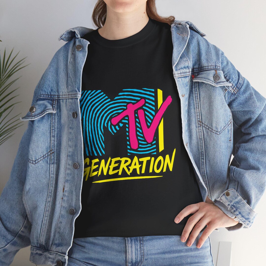 MTV Generation Tee | Retro 80s Neon Logo, Vintage TV Graphic - Etsy