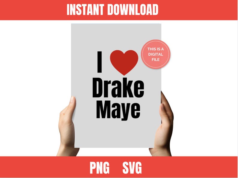 I Love Drake Maye PNG SVG, I Heart Drake, Drake Maye Football, Patriots ...