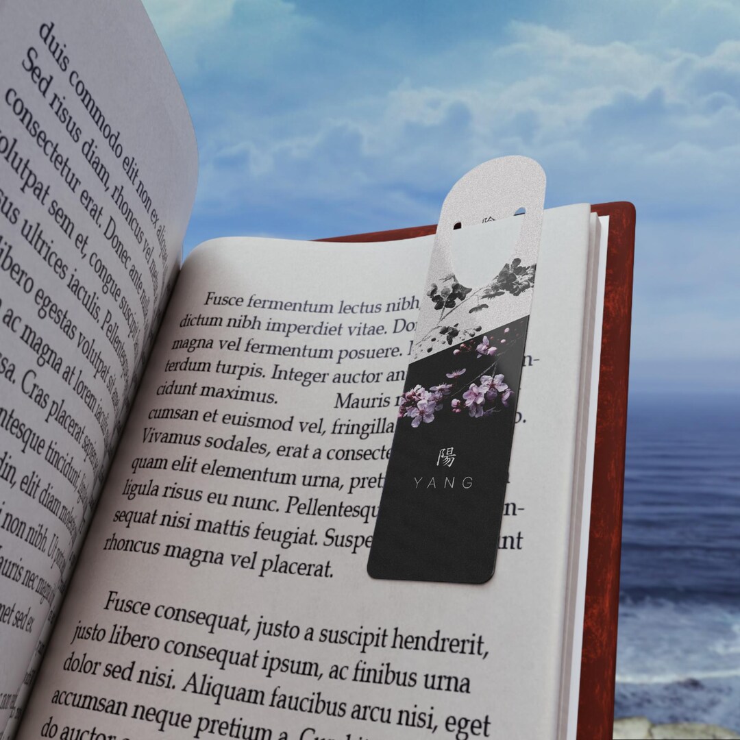 Yin Yang Bookmark | Japanese Zen Minimal Bookmark | Aesthetic Floral ...