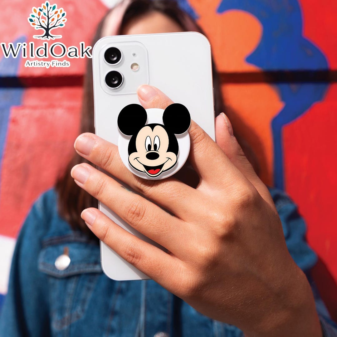 Cute Cartoon Mouse Phone Grip | Round Phone Holder Pop Grip | Kawaii ...
