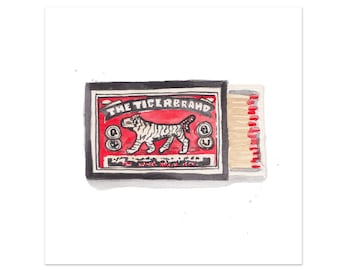 Matchbox Tiger Print - Etsy
