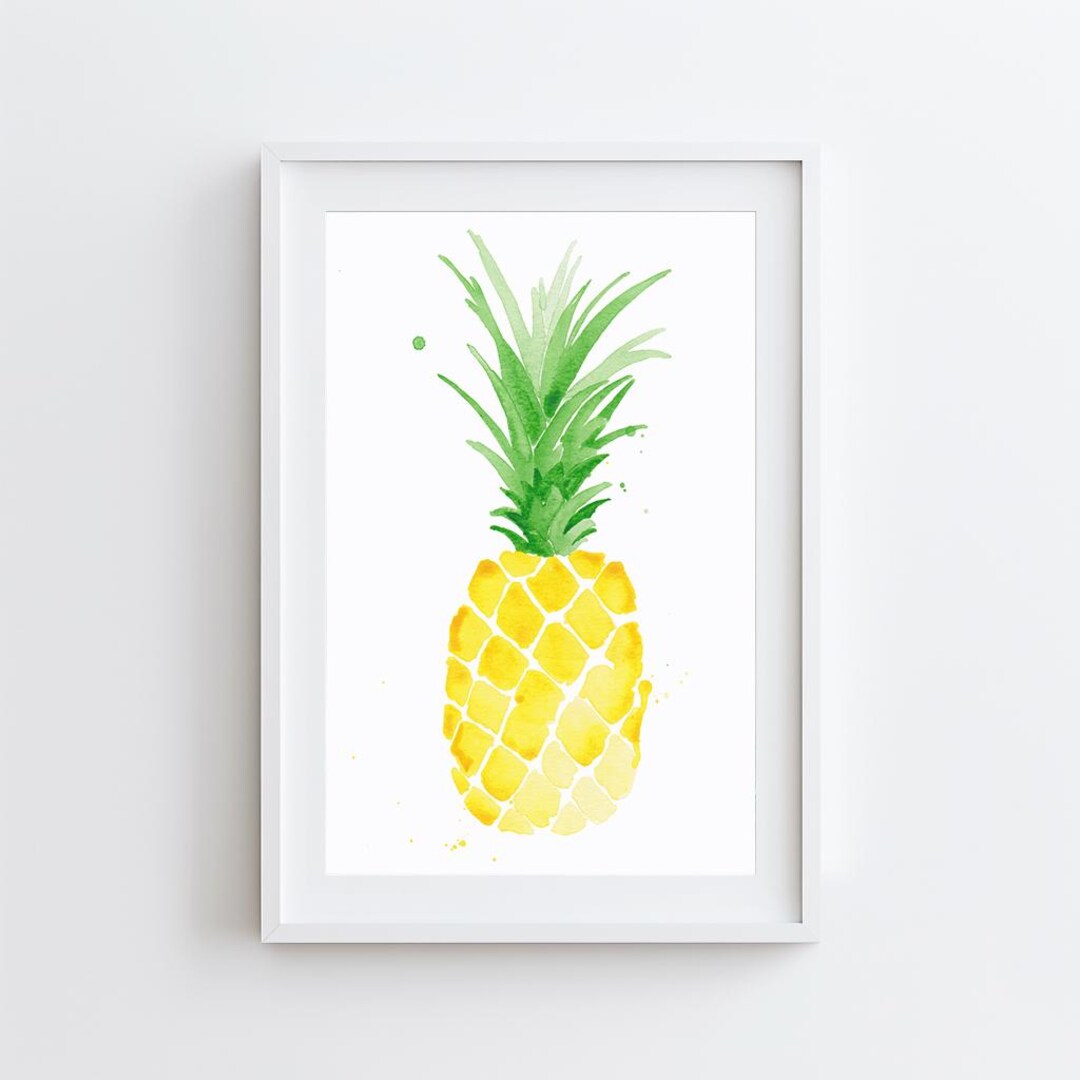 Pineapple Watercolor Print Tropical Bontanical Watercolor Art - Etsy