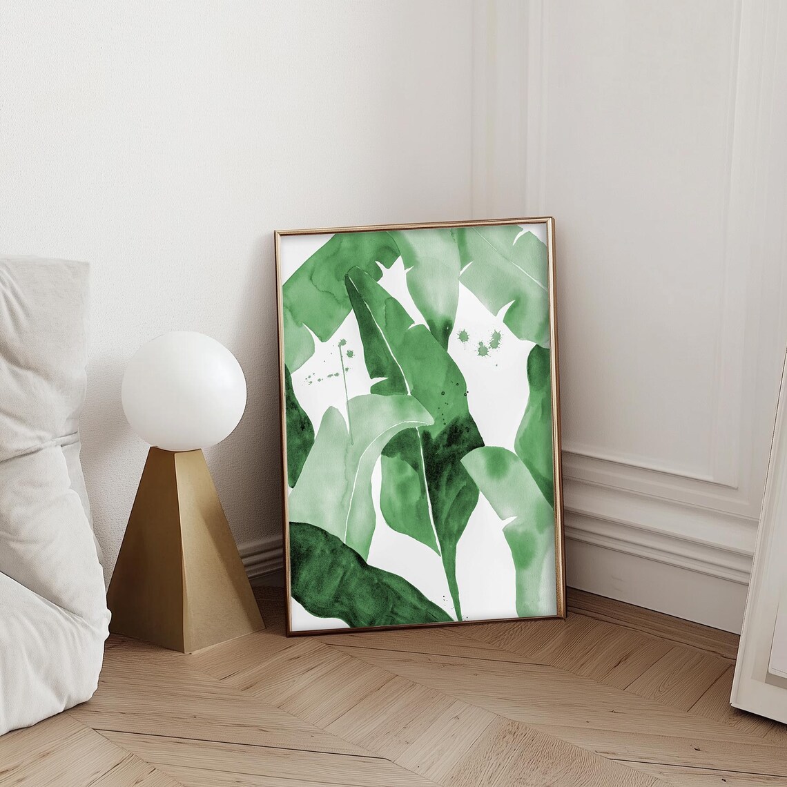 Tropical Banana Leaf Watercolor Art Print: Green Botanical Decor - Etsy