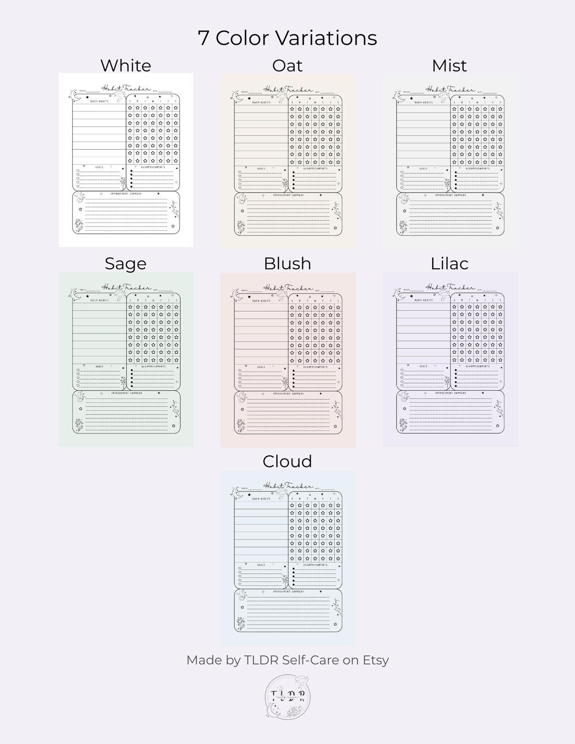 Undated Habit Tracker Printable | Gentle Weekly Habit Tracking | Quiet ...