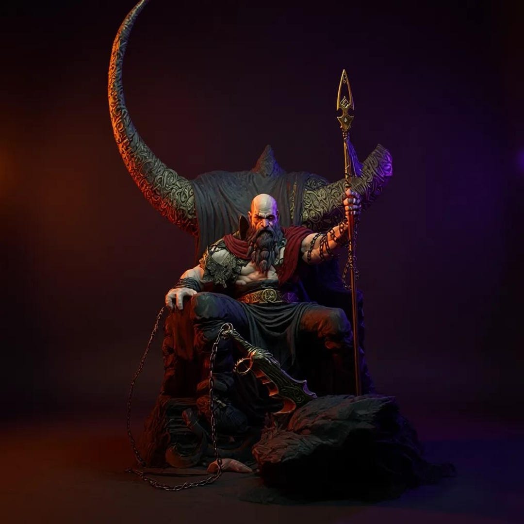 Kratos on Throne - Gow STL 3D Model - Etsy