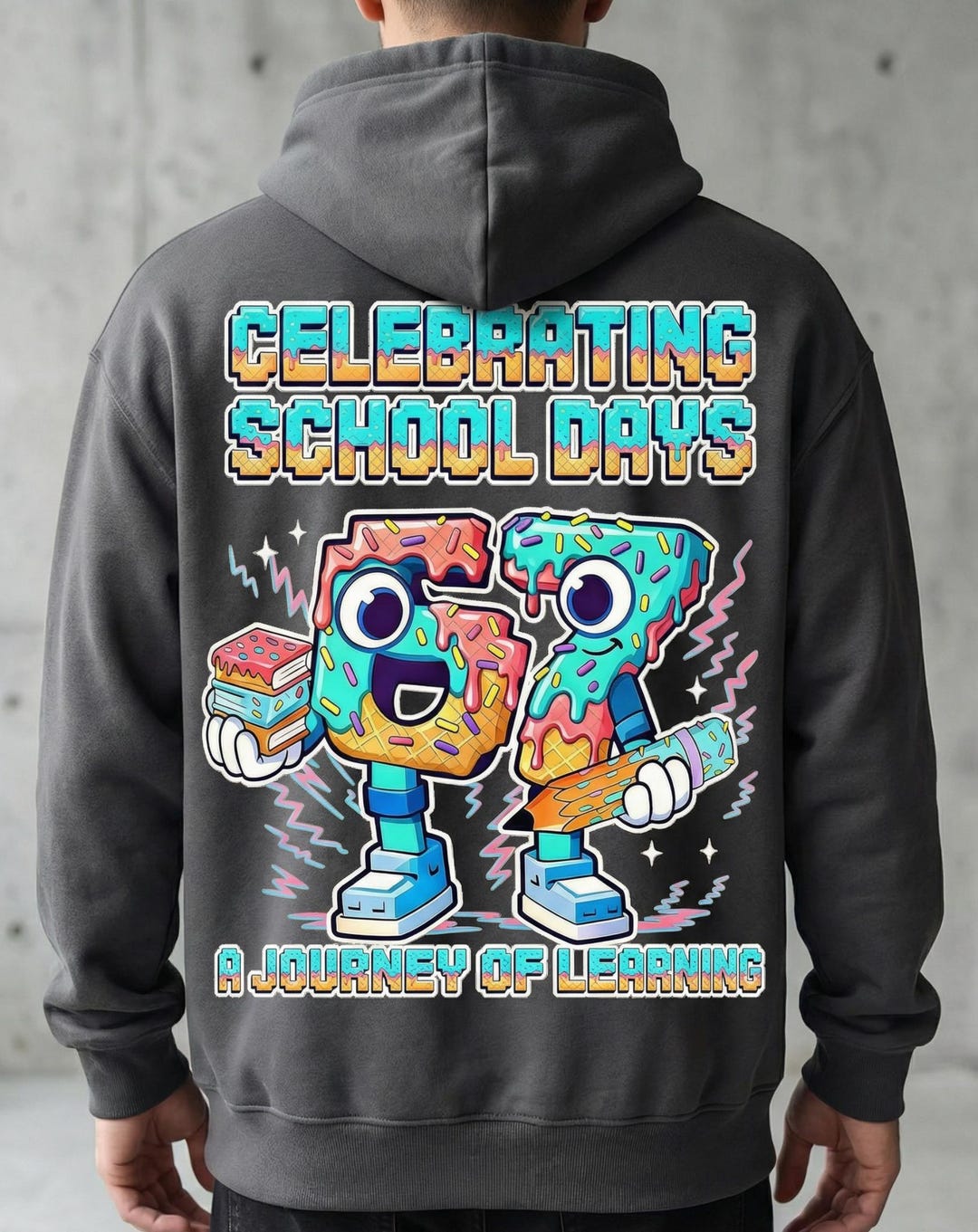 67 Days of School Digital Download PNG, Cute Number 67 School Milestone ...