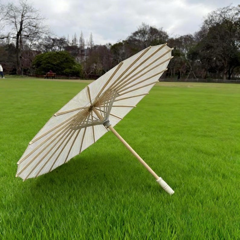 Handmade Paper Parasol 32 Inch| Bamboo Frame , Wooden Handle Wedding ...