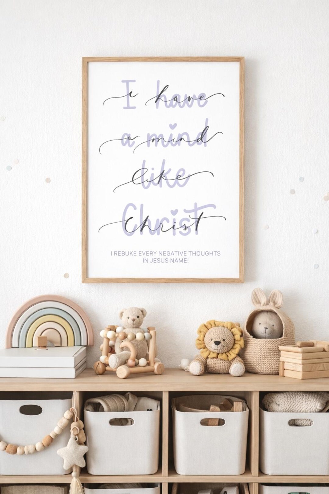 Mind Like Christ Wall Art Printable | Faith Affirmation Decor | Faith ...