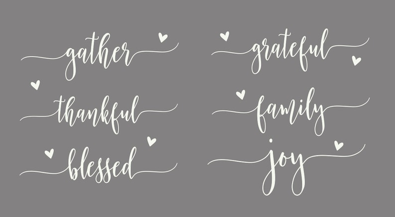 Grateful Thankful Blessed Sign Decals Give Thanks Vinyl | Etsy