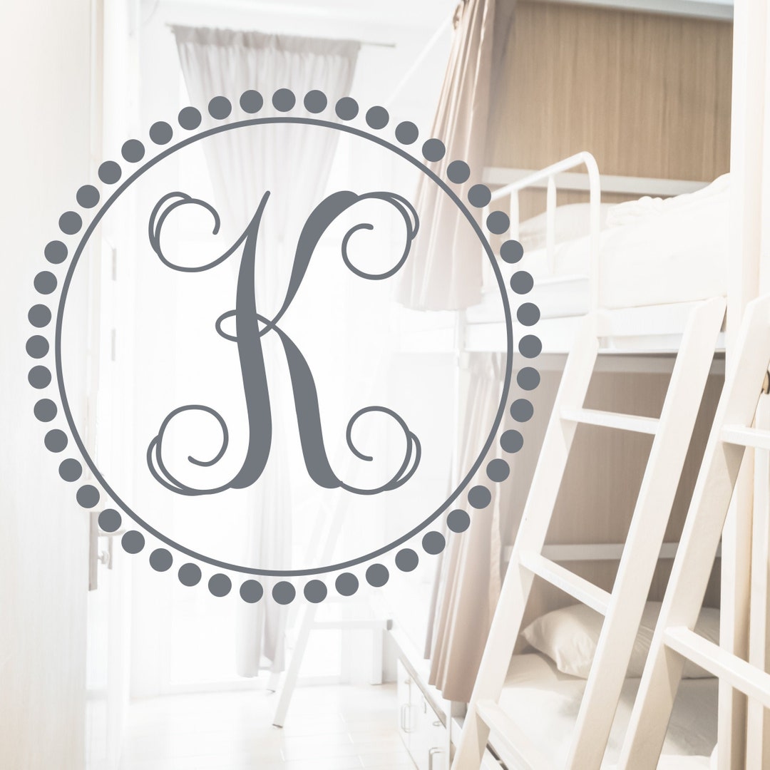 Preppy Monogram | Vine Font | Single Initial Decal | Nursery Decor ...