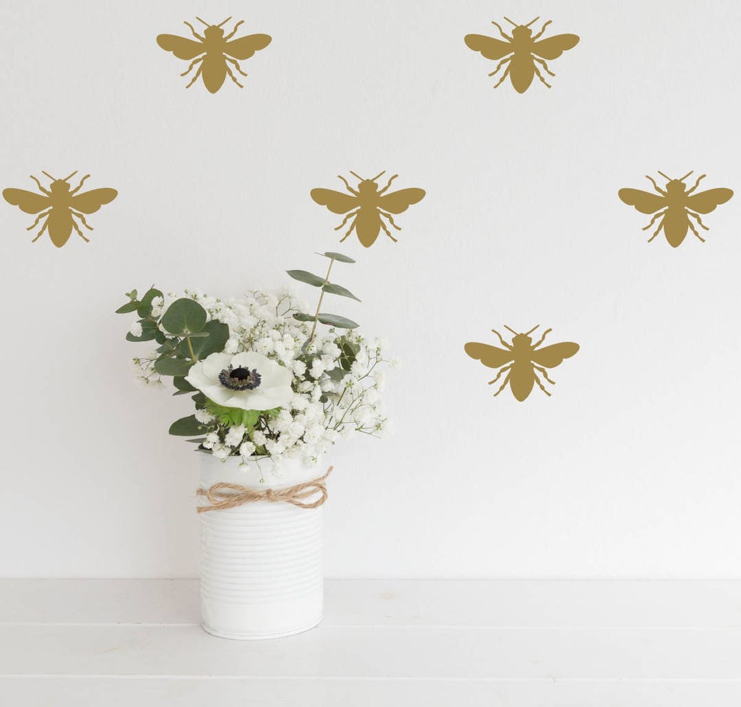 Bee Decor for Home Gold Bee Decal Bee Wall Decal Set Bee Stickers - Etsy