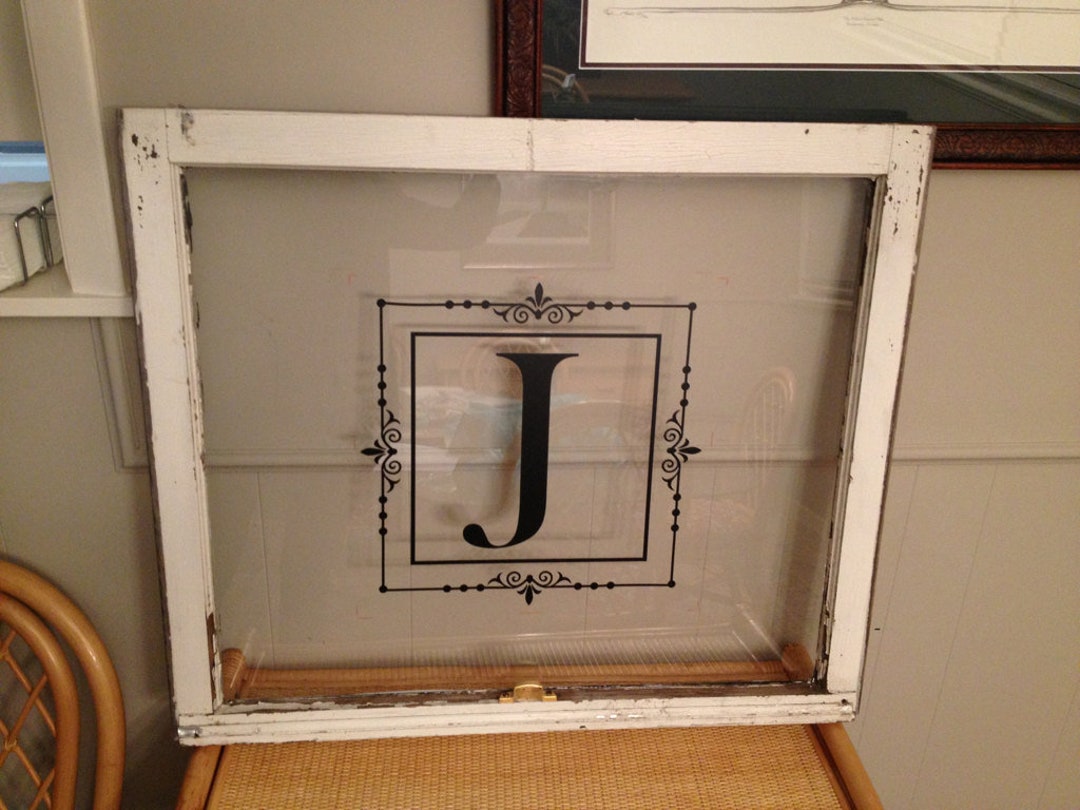 Classic Monogram in Decorative Frame Vinyl Wall Decal - Etsy