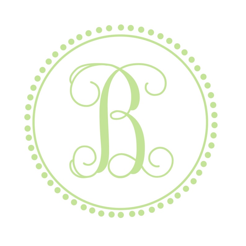 Preppy Monogram Vine Font Single Initial Decal Nursery | Etsy