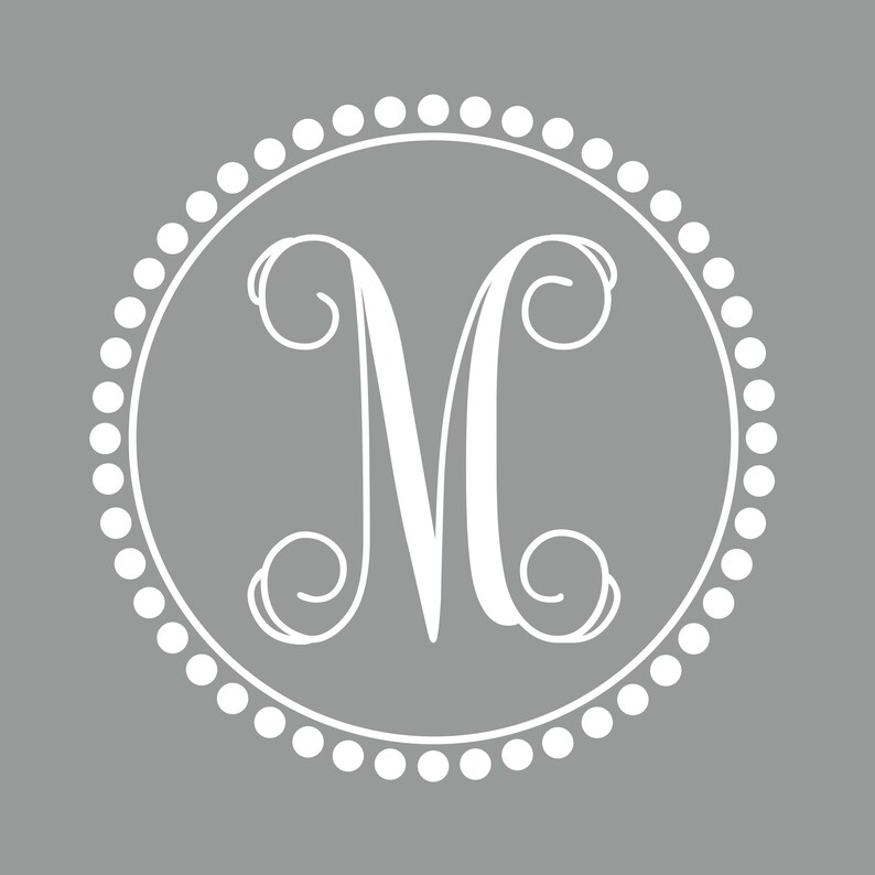 Preppy Monogram Vine Font Single Initial Decal Nursery - Etsy