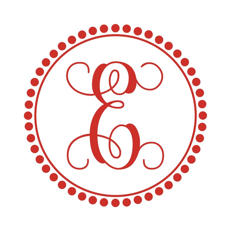 Preppy Monogram Vine Font Single Initial Decal Nursery - Etsy