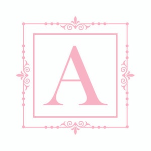 Classic Monogram in Decorative Frame Vinyl Wall Decal - Etsy