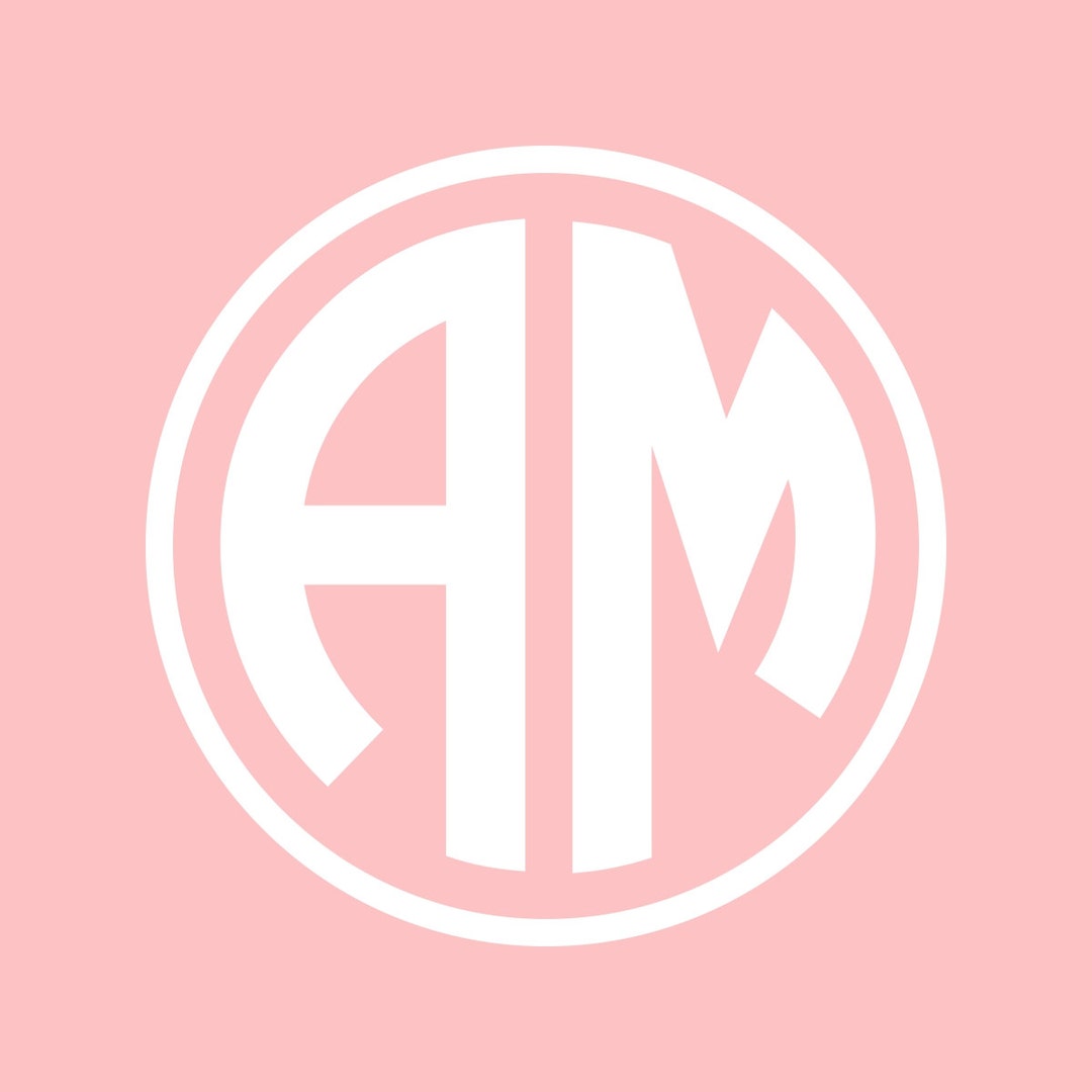 Two Letter Monogram Wall Decals for Girls Circle Monogram Dorm Decal - Etsy