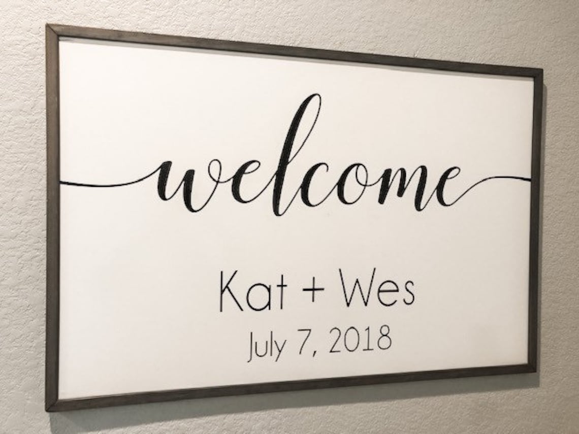 Personalized Welcome Sign Vinyl Decal DIY Wood Signs - Etsy