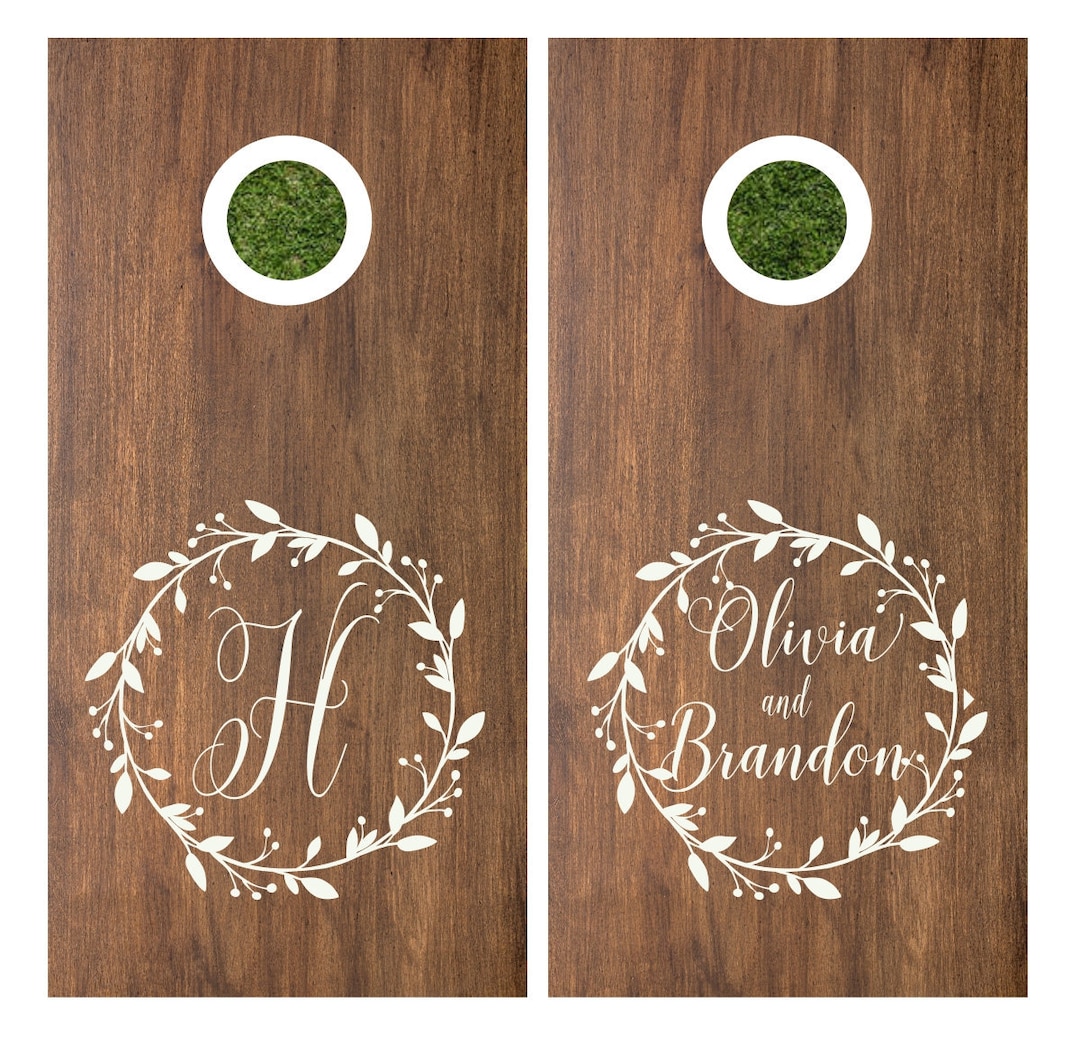 Cornhole Decals Custom Cornhole Wedding Games Monogram Cornhole Decals ...