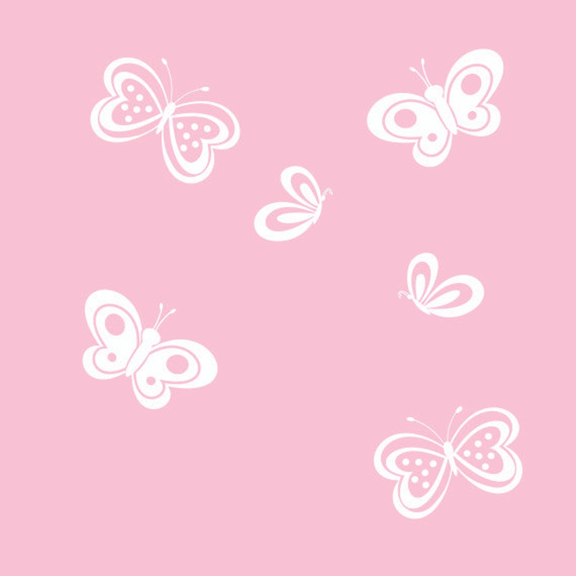 Butterfly Wall Decals Set of Six Baby Girl Nursery Girls | Etsy