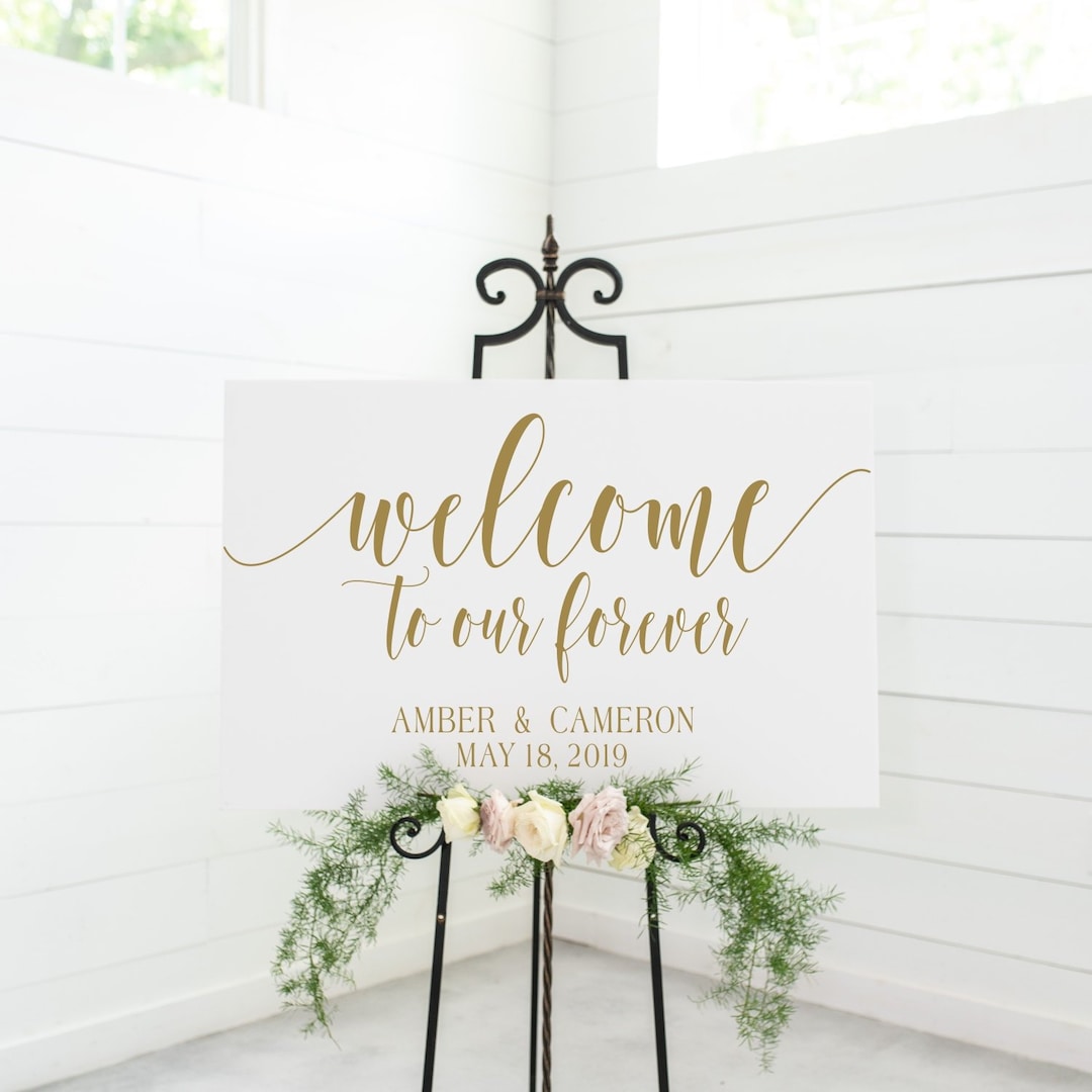 Welcome to Our Forever Sign Decal DIY Wood Signs Personalized Wedding ...