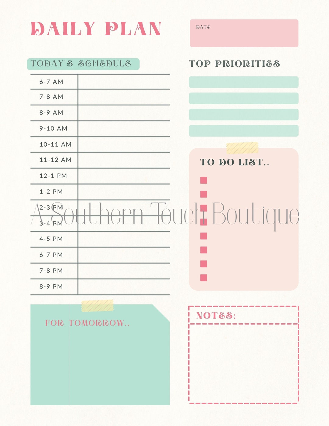 Pretty Daily Planner *printable* - Etsy