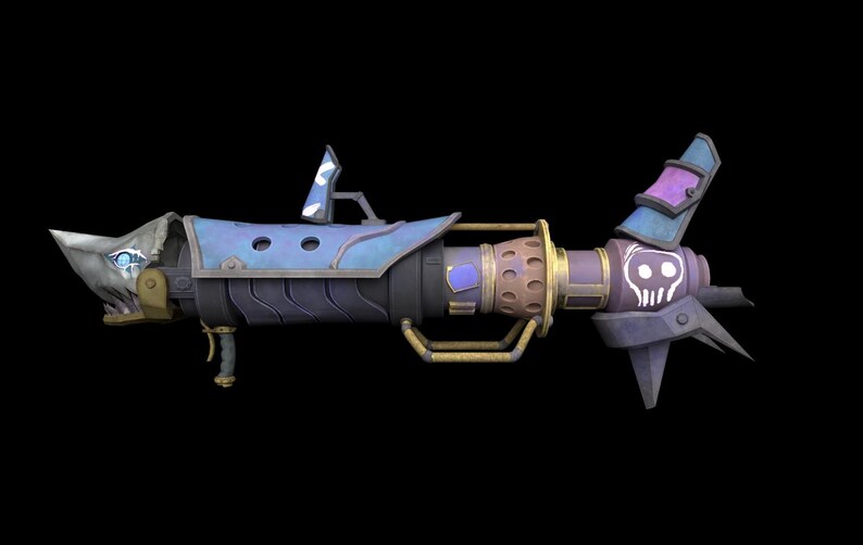 Jinx Shark Gun Fish Bones STL File 3D Print Render and Cosplay DIGITAL ...